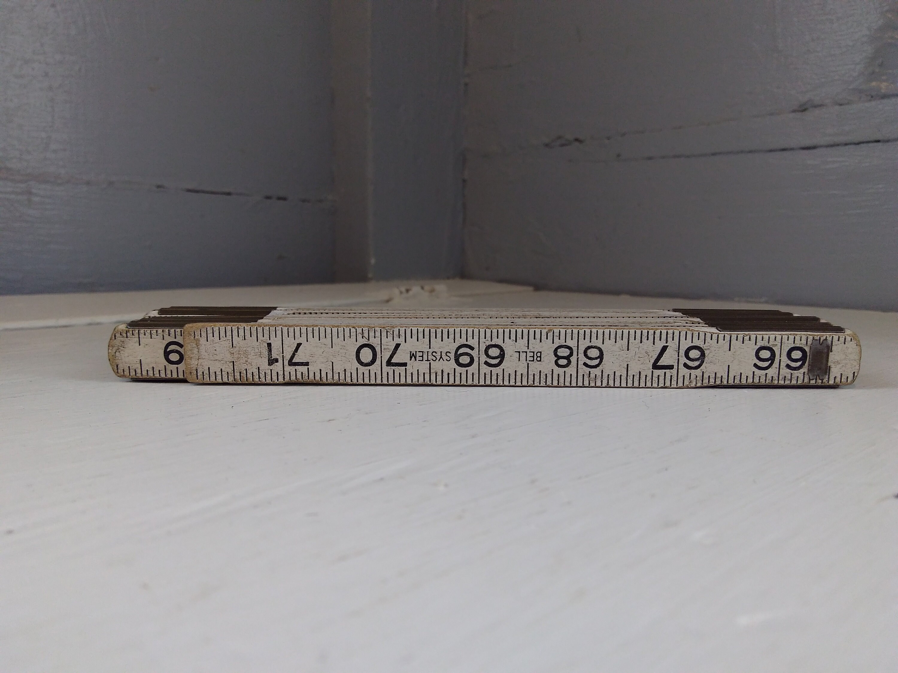 Durall Folding Wood Ruler Yard Stick White Measuring Tool Extension ...