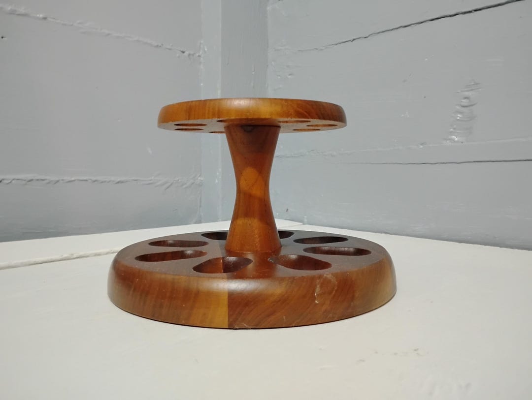 Vintage Tobacco Pipe Stand Rack Wood Pipe Holder Pipe Caddy Pipe ...