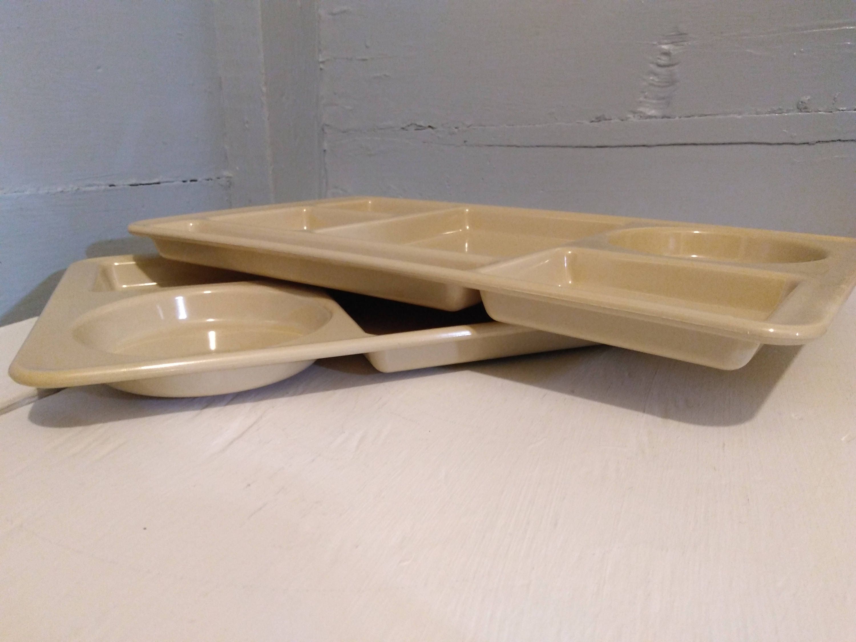 Lot of 2, Vintage, 80s, Long Serving Tray, Divided Food Tray, TV Tray ...