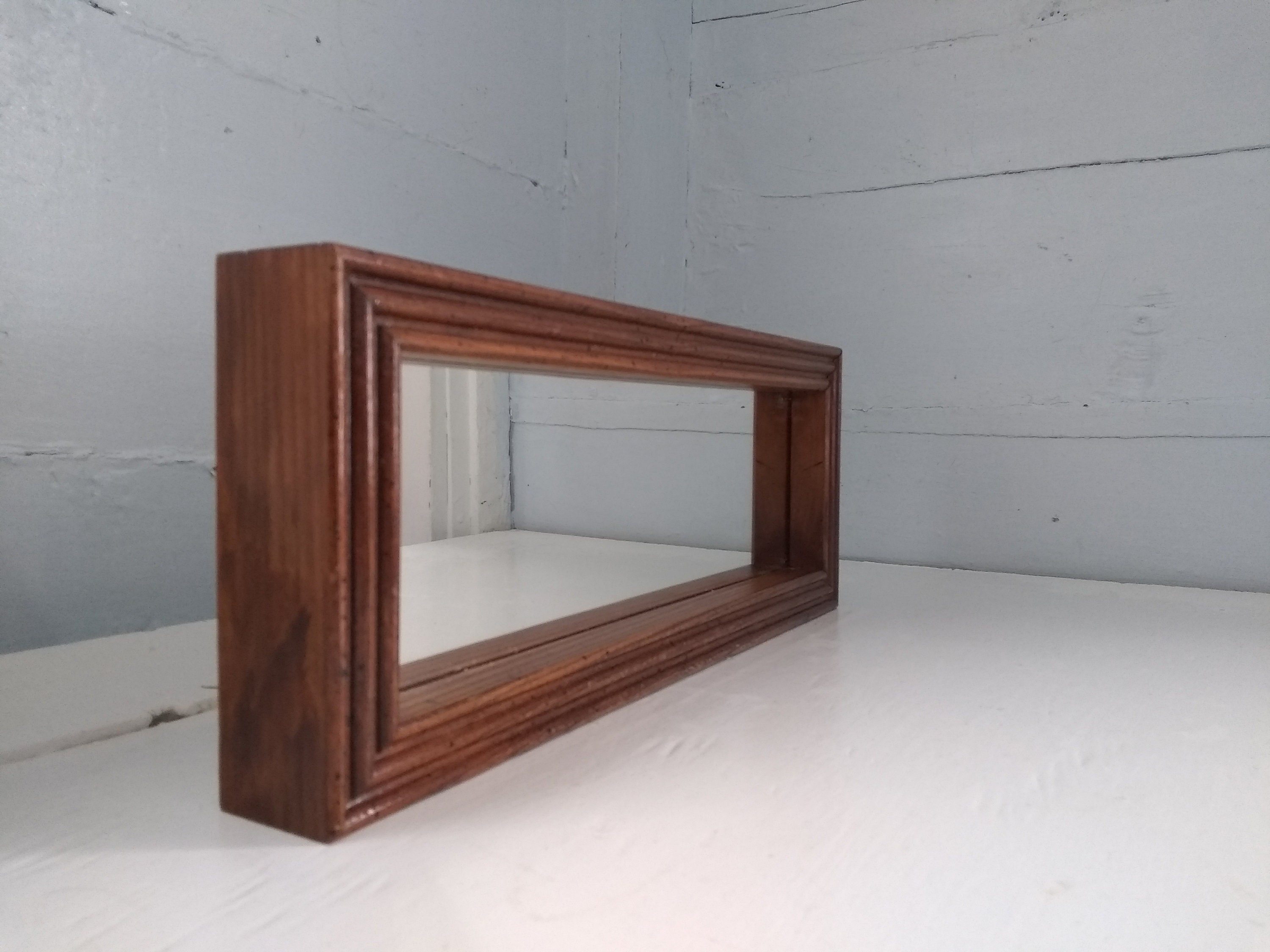 Wall Mirror Small Rectangle Wood Frame Accent Entrance Teen Room Decor ...