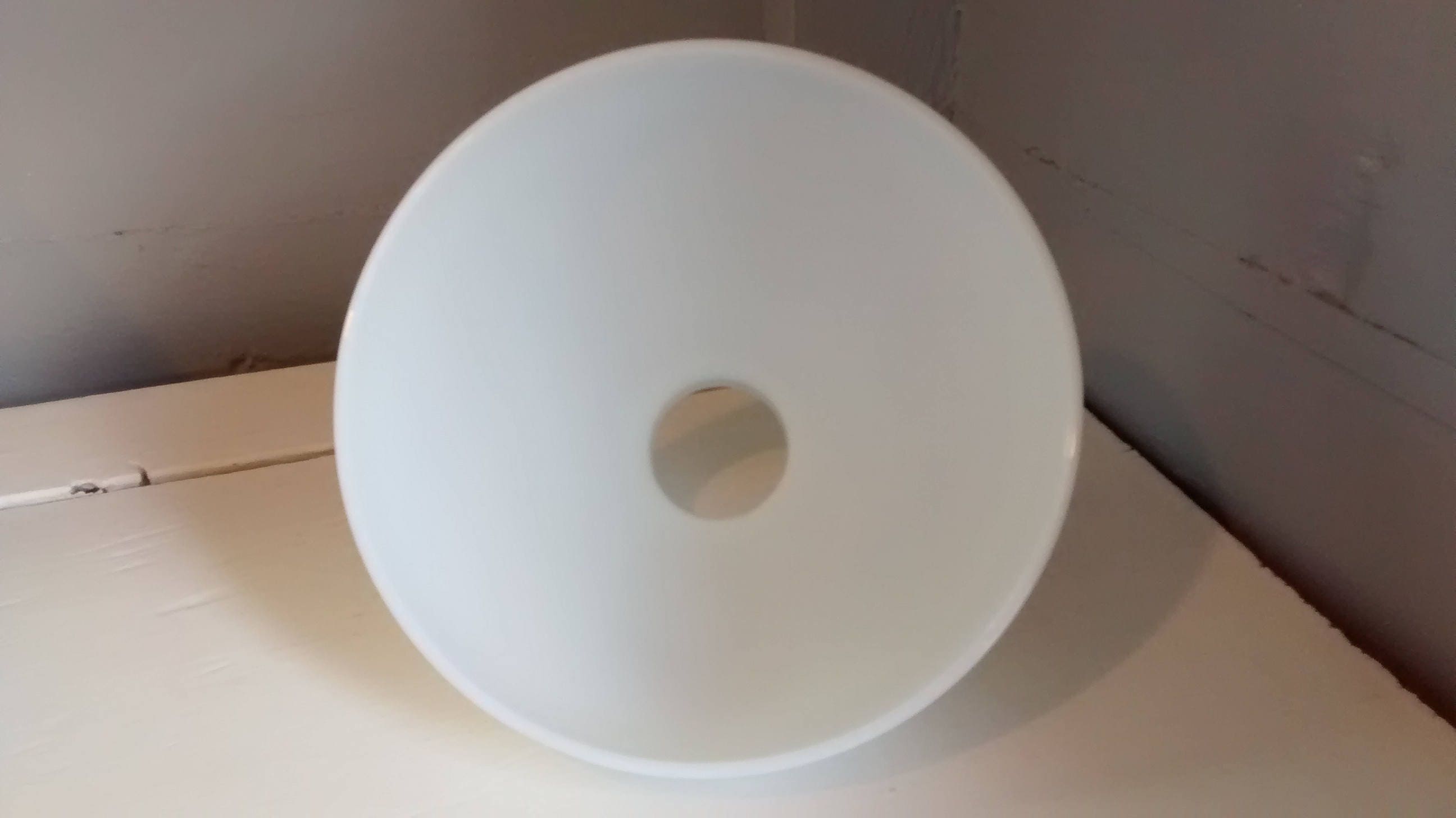Vintage, Large, White, Glass, Lamp Shade, Globe, Torchier Diffuser ...