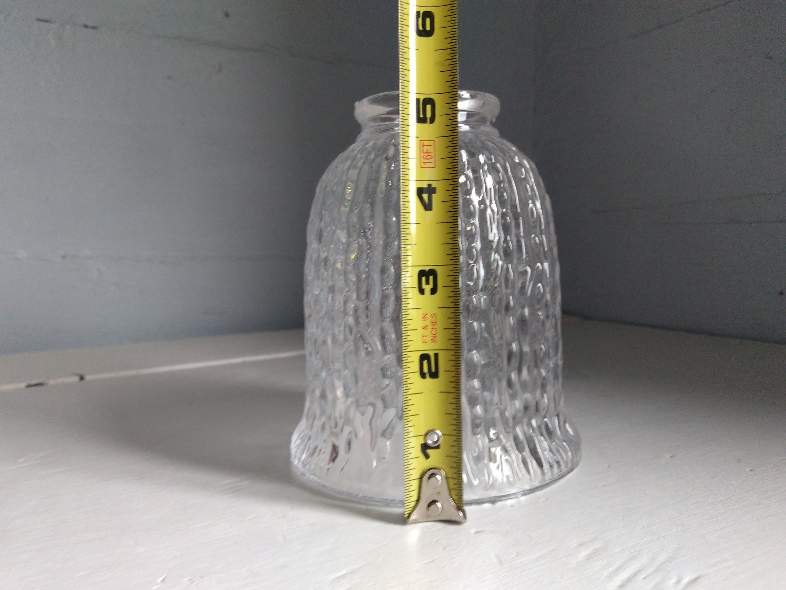 Ceiling Light Fixture Shade Clear Thick Glass Globe Textured ...