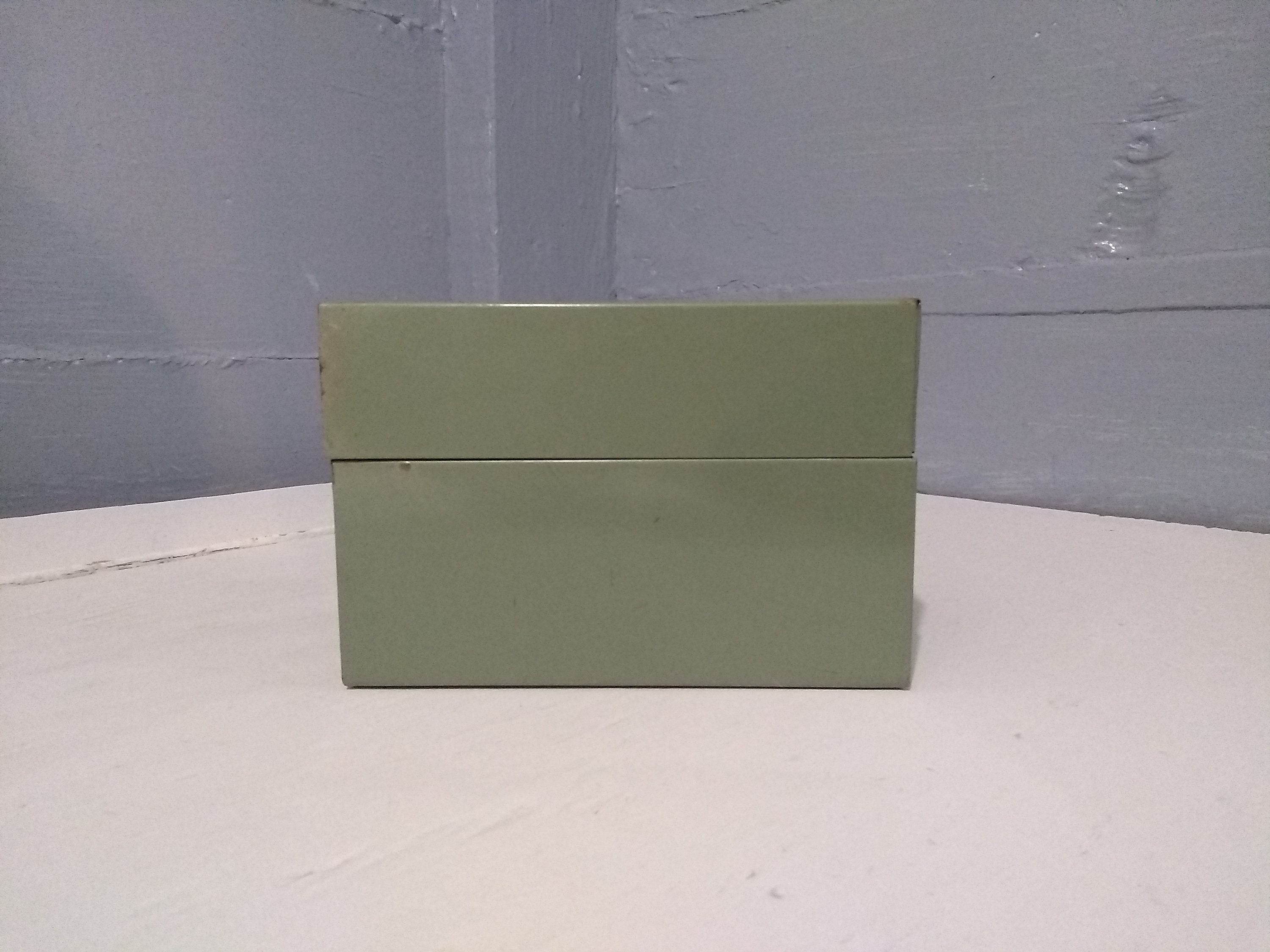 Vintage Metal 3x5 Index Card File Box Recipe Box Kitchen Decor Office ...