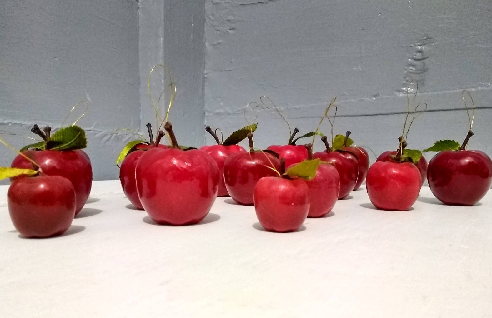 Vintage Red Apple Ornaments Fruit Holiday Home Decor Photo Prop Gift ...