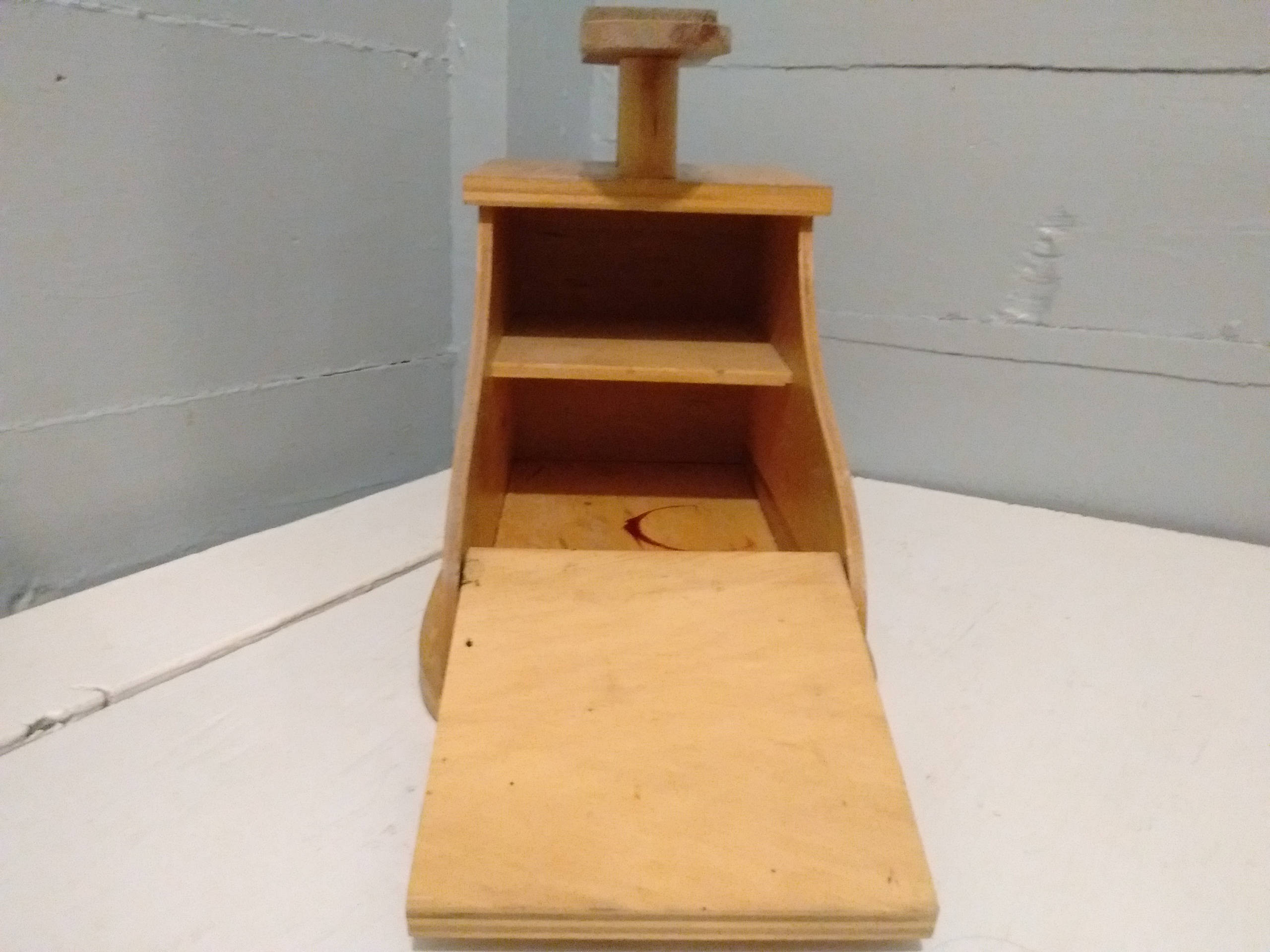 Vintage Shoe Shine Box Rise n Shine Wood Shoe Shaped Box Shoe Polish ...