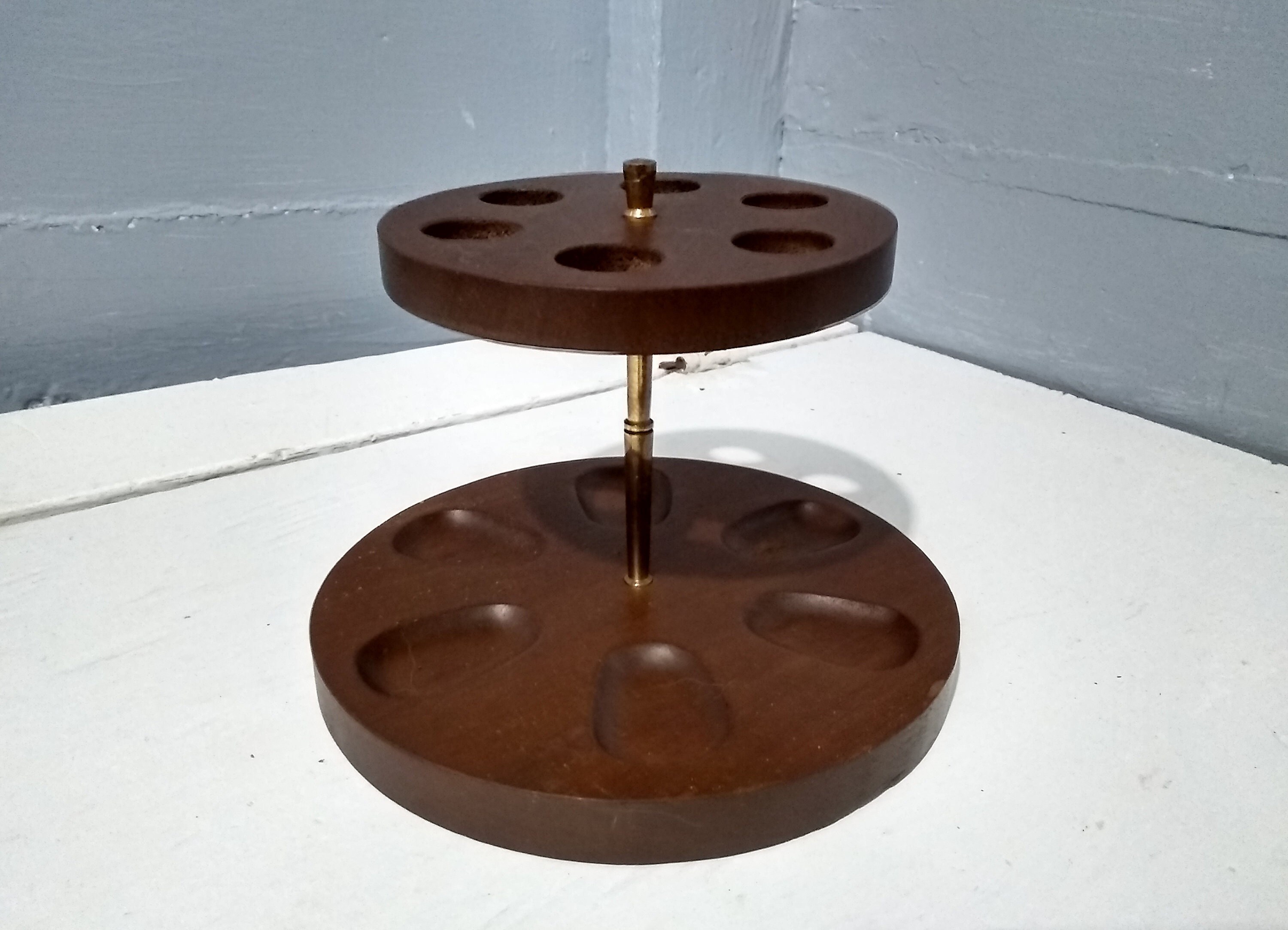 Vintage Tobacco Pipe Stand Rack Wood Pipe Holder Pipe Caddy Pipe ...