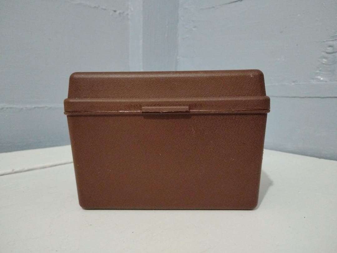 Vintage 4x6 Index Card File and Index Separators Brown Easy Wipe Clean ...