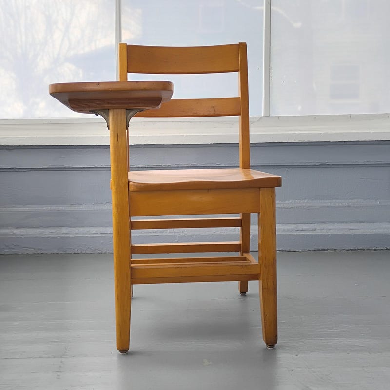 Wood School Chair - Etsy