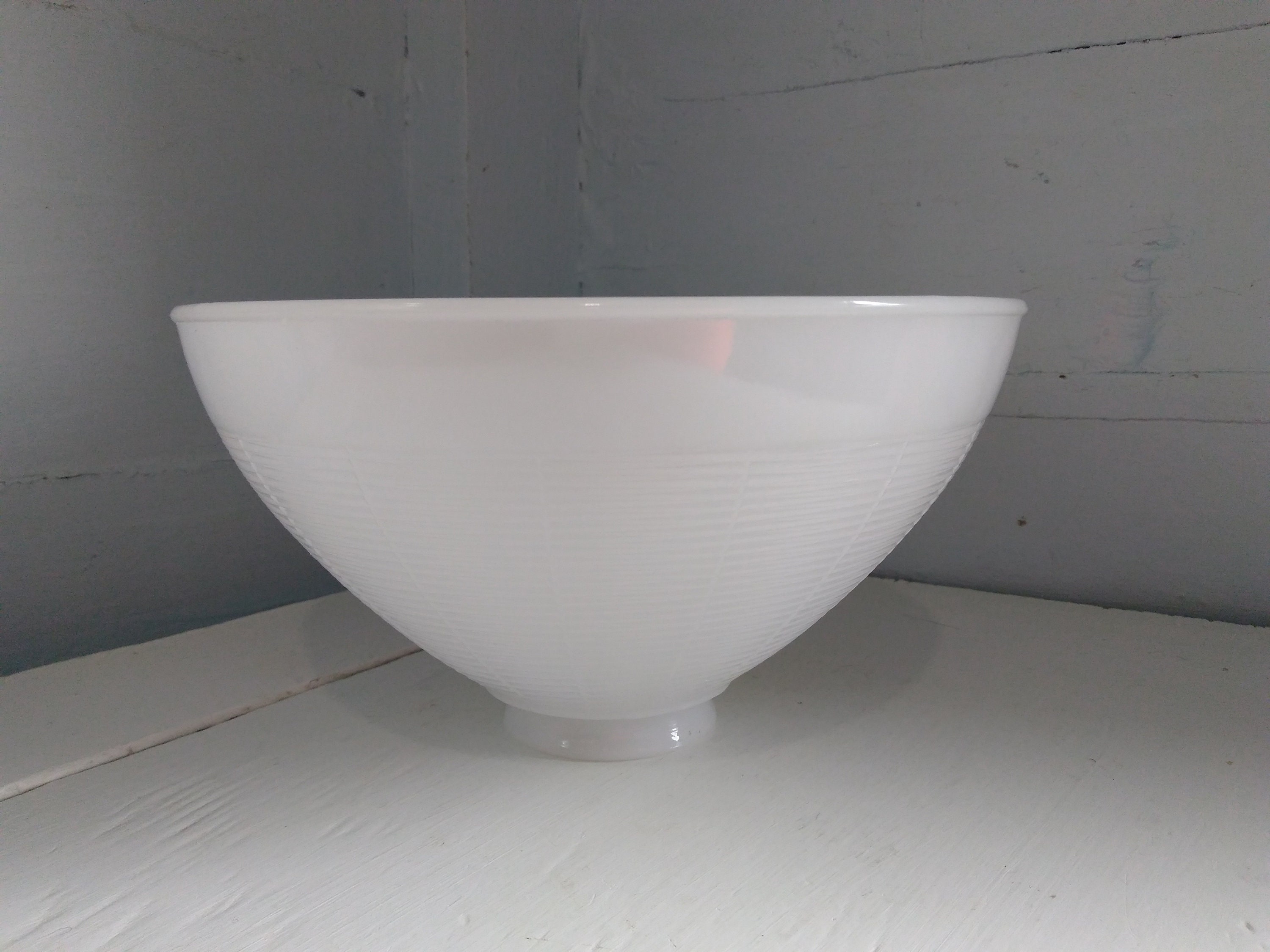 Vintage, Large, White, Glass, Lamp Shade, Globe, Torchier Diffuser ...