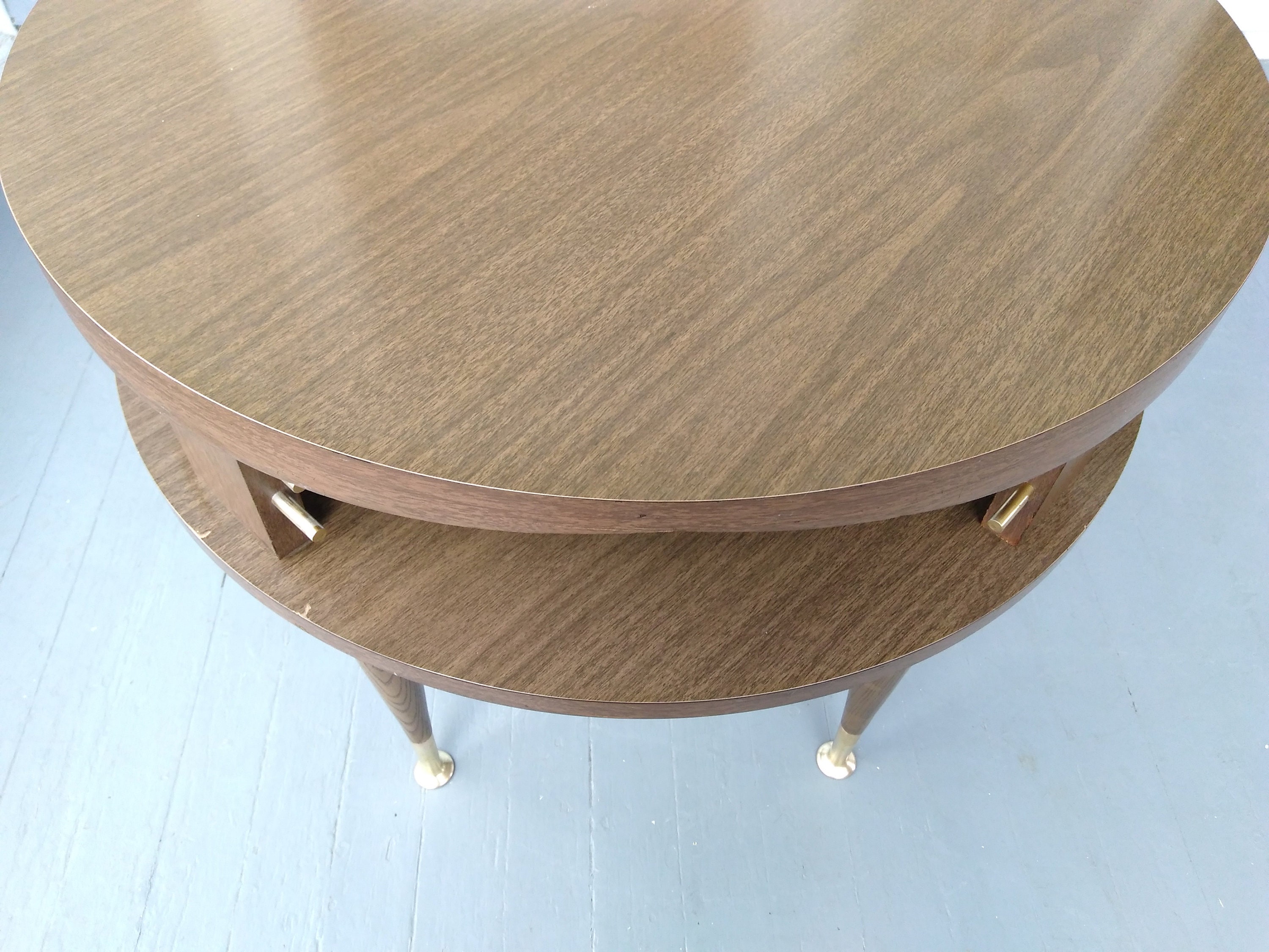 End Table Round Vintage Side Table Accent Table Mid Century Modern ...