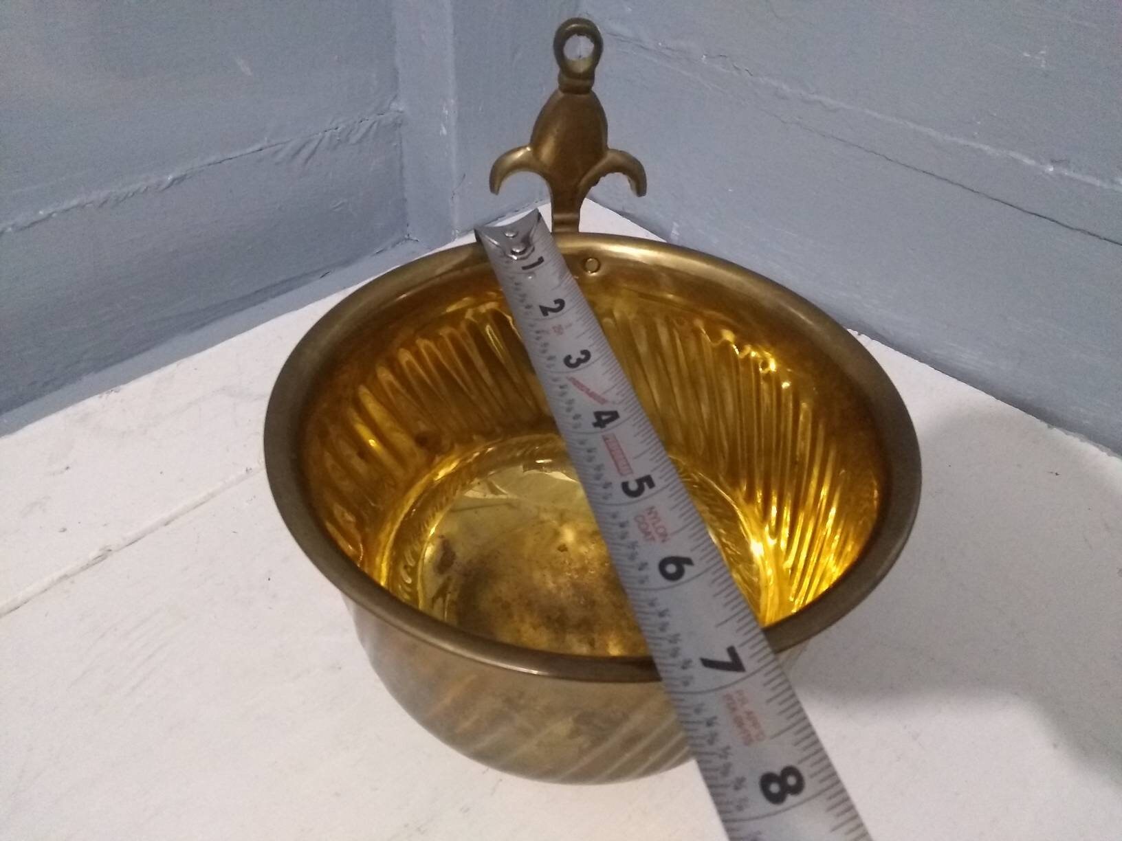 Vintage Hanging Brass Wall Planter Wall Sconce Wall Note Holder Wall ...