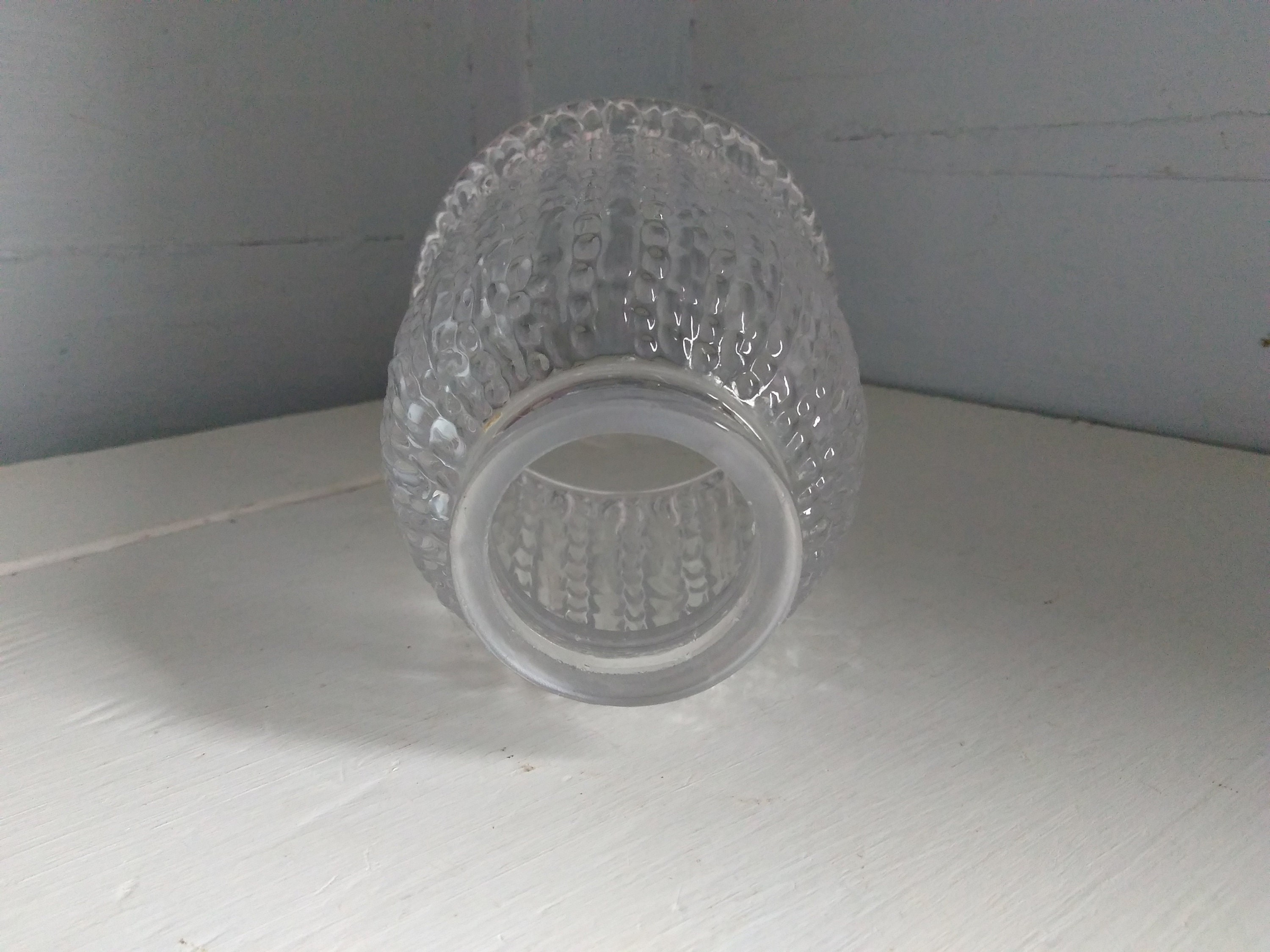 Ceiling Light Fixture Shade Clear Thick Glass Globe Textured ...