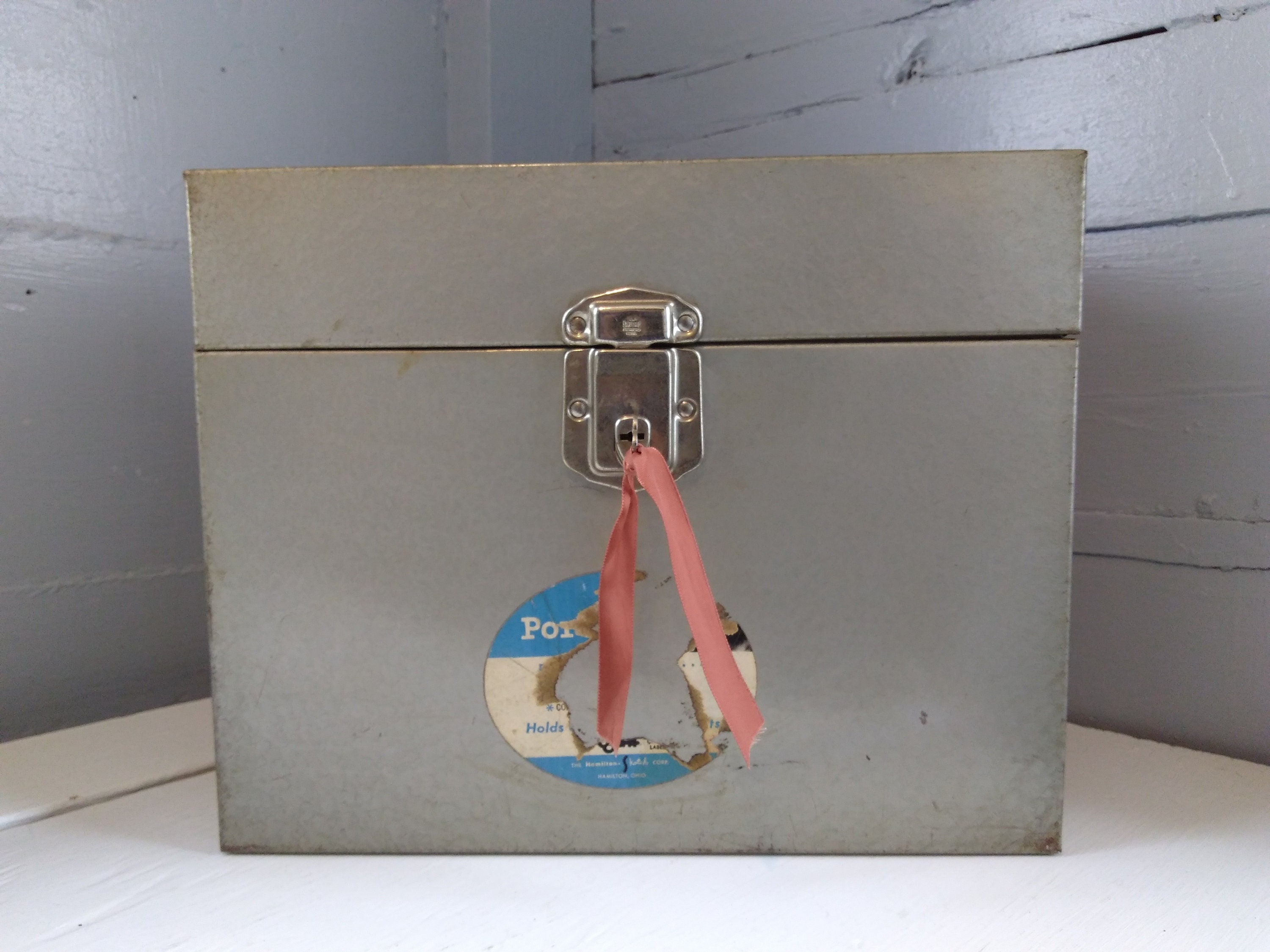 Office & Desk Storage Vintage Portable Large Metal File Folder Box with ...