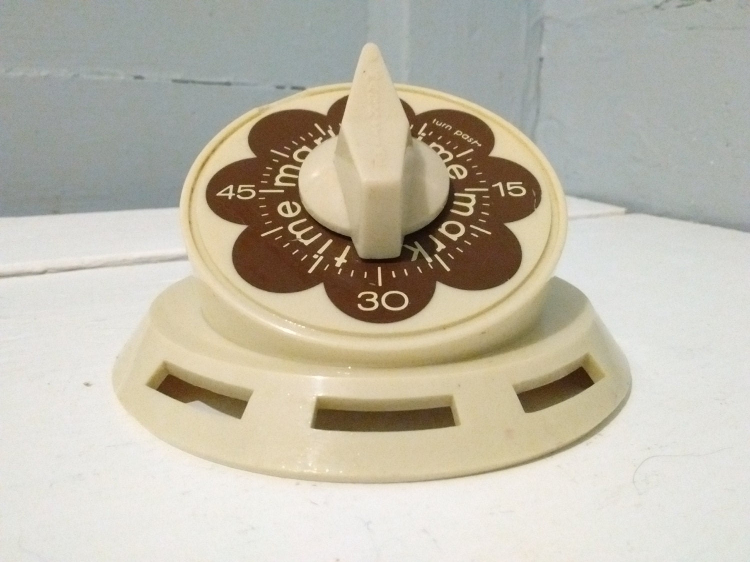 Vintage, Mark Time, Kitchen Timer, Counter Top, Ivory, Brown