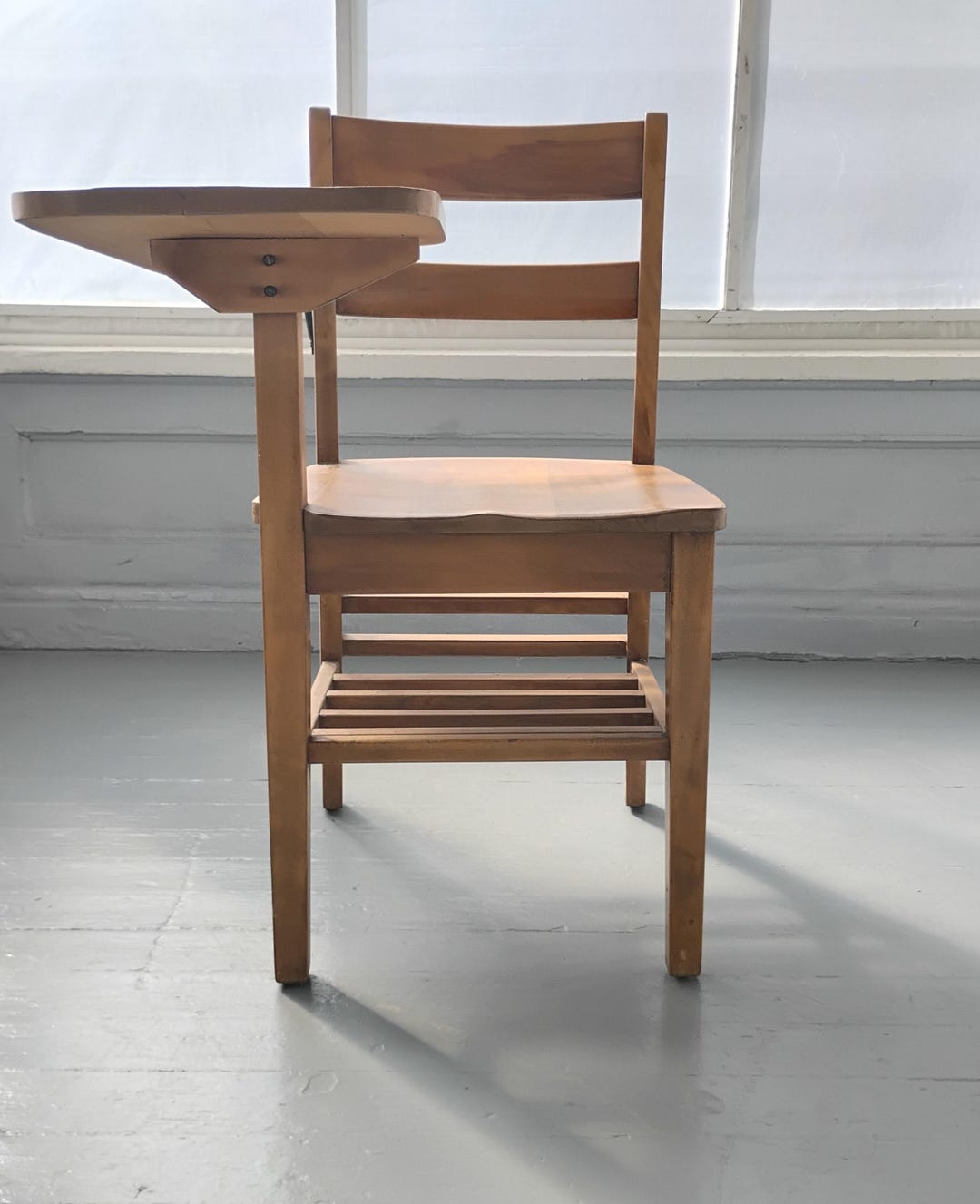 Wood Student Desk With Chair and Storage Underneath Arts and Crafts Era ...