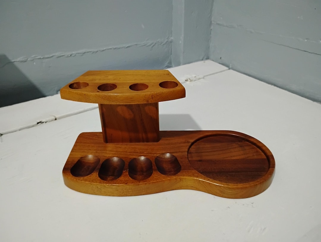 Vintage Tobacco Pipe Stand Rack Wood Pipe Holder Pipe Caddy Pipe ...