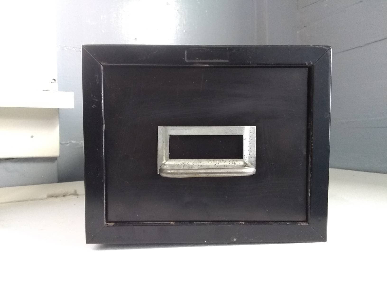 Vintage 4x6 Industrial Metal Single Drawer Index Card File Metal Filing ...