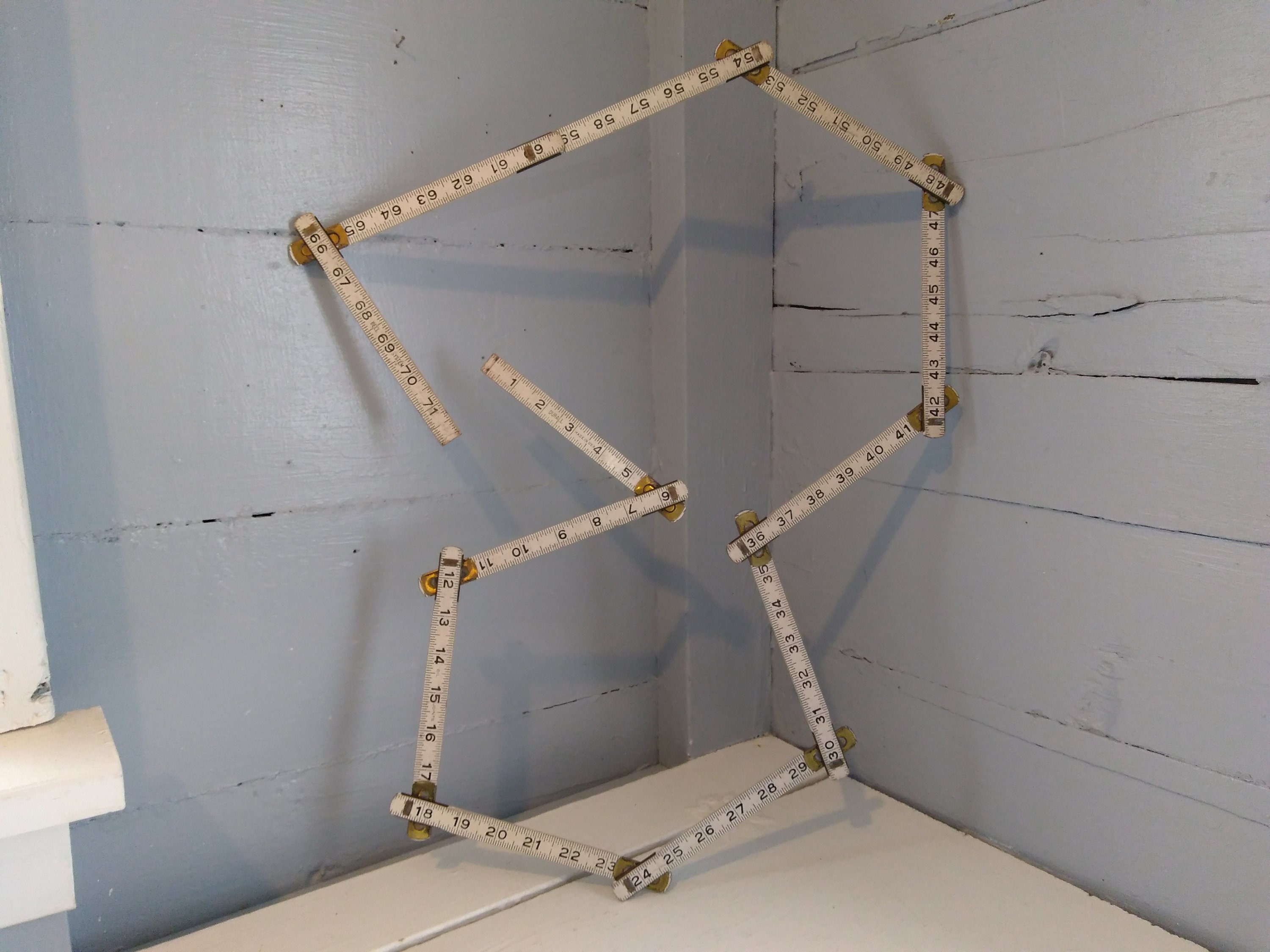 Durall Folding Wood Ruler Yard Stick White Measuring Tool Extension ...