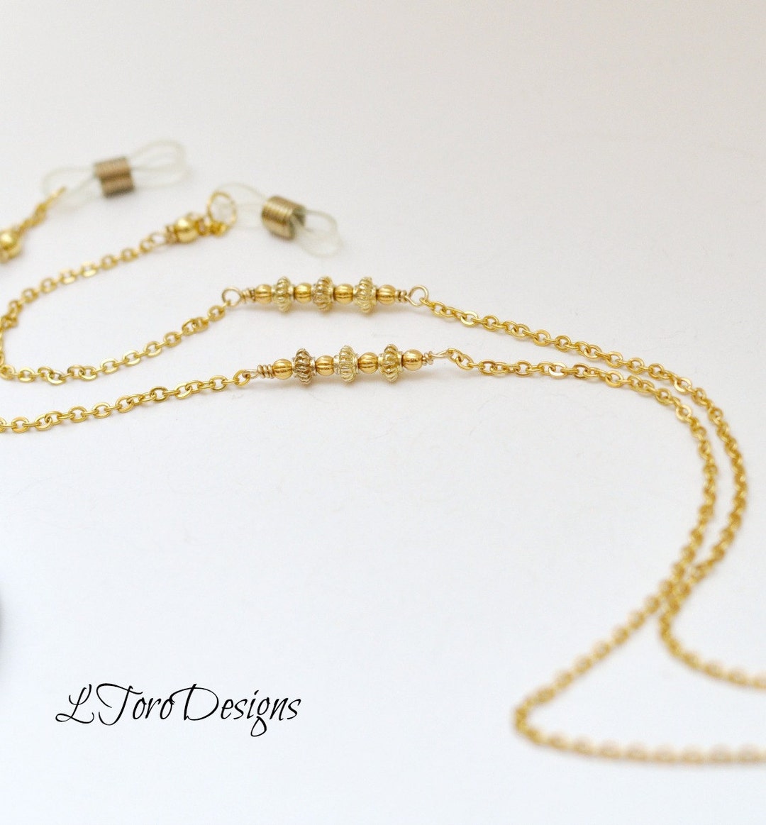 Gold Eyeglass Chain, Gold Glasses Chain, Gold Glasses Holder ...