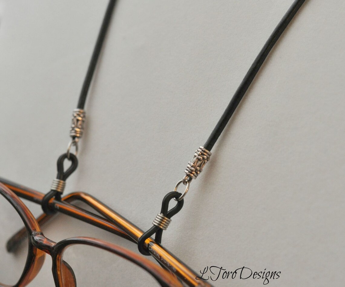 Glasses Cord Black Leather Glasses Cord Sunglasses Leash - Etsy