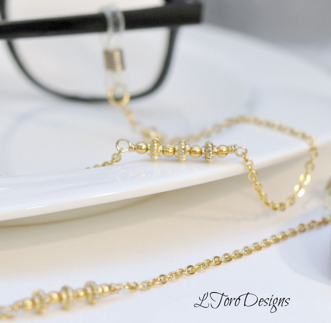 Gold Eyeglass Chain, Gold Glasses Chain, Gold Glasses Holder ...
