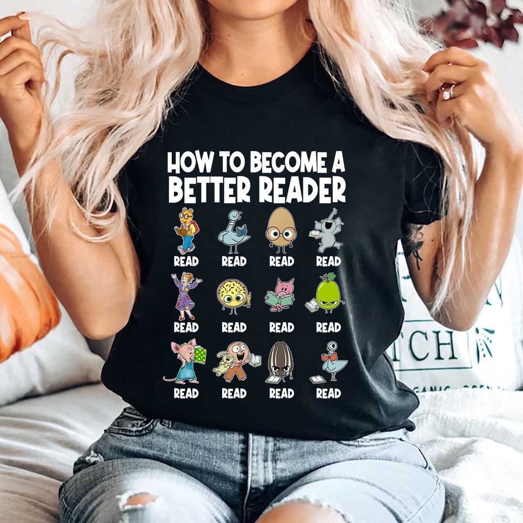 Story Book Characters How to Become a Better Reader Shirt, Piggie ...