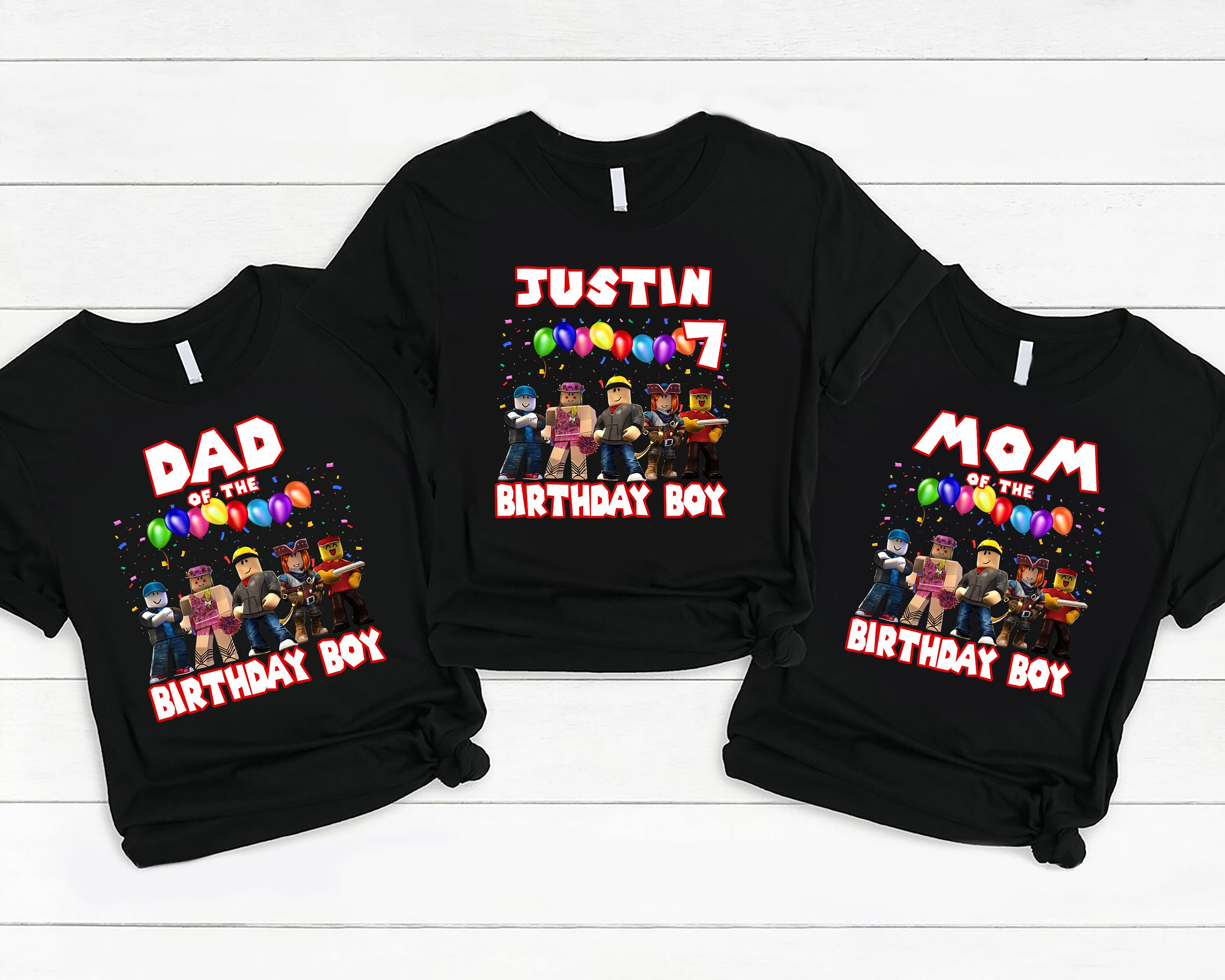 Personalized Roblox Birthday Boy Shirt, Family Birthday Tees, Bday ...