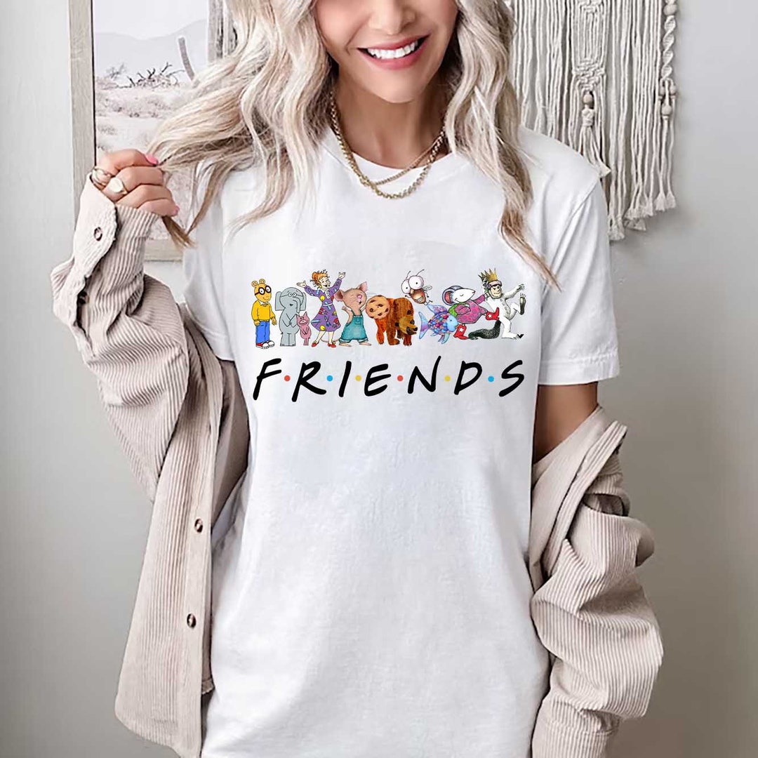Children's Books Friends T-shirt, Ms Frizzle, Mouse Cookie, Elephant ...