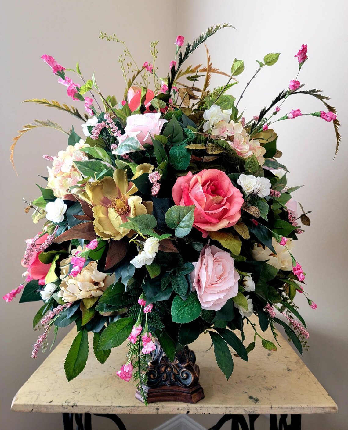 Large Floral Arrangement Dining Room Foyer Entry Arrangement - Etsy