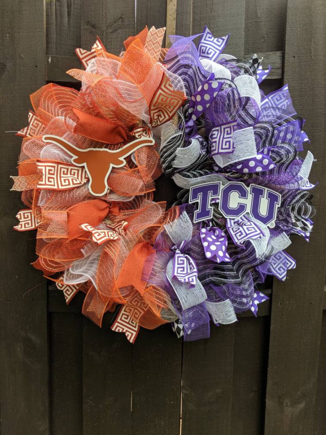 House Divided Wreath House United Burlap Wreath Texas - Etsy