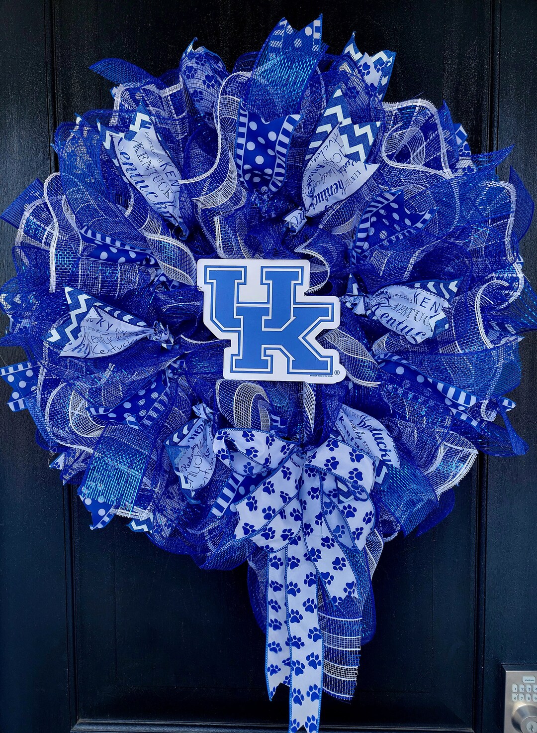 Large Mesh Ribbon Wreath Kentucky Wildcats Wreath College Wreath ...