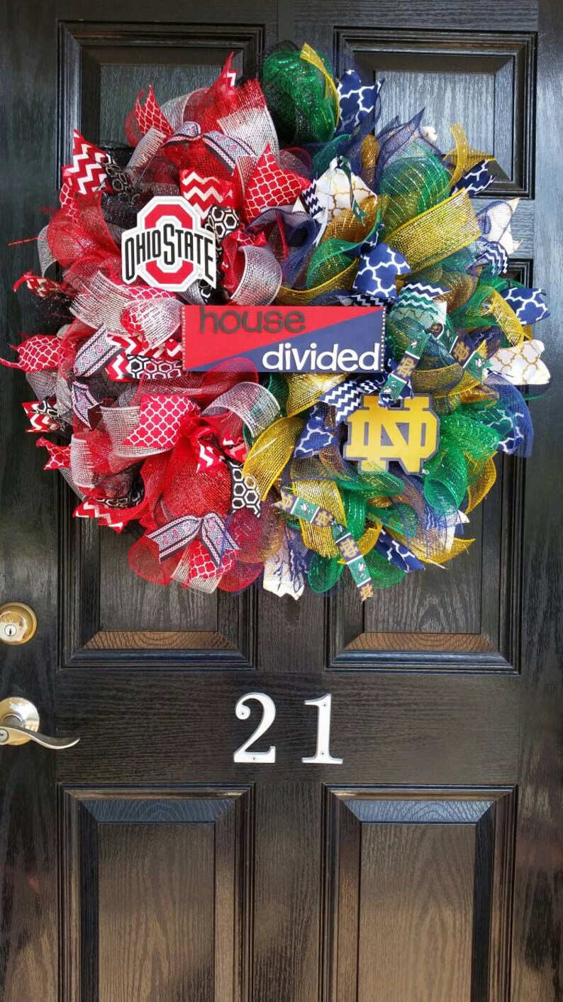 House Divided Wreath Divided Sign Wreath Notre Dame Fighting - Etsy