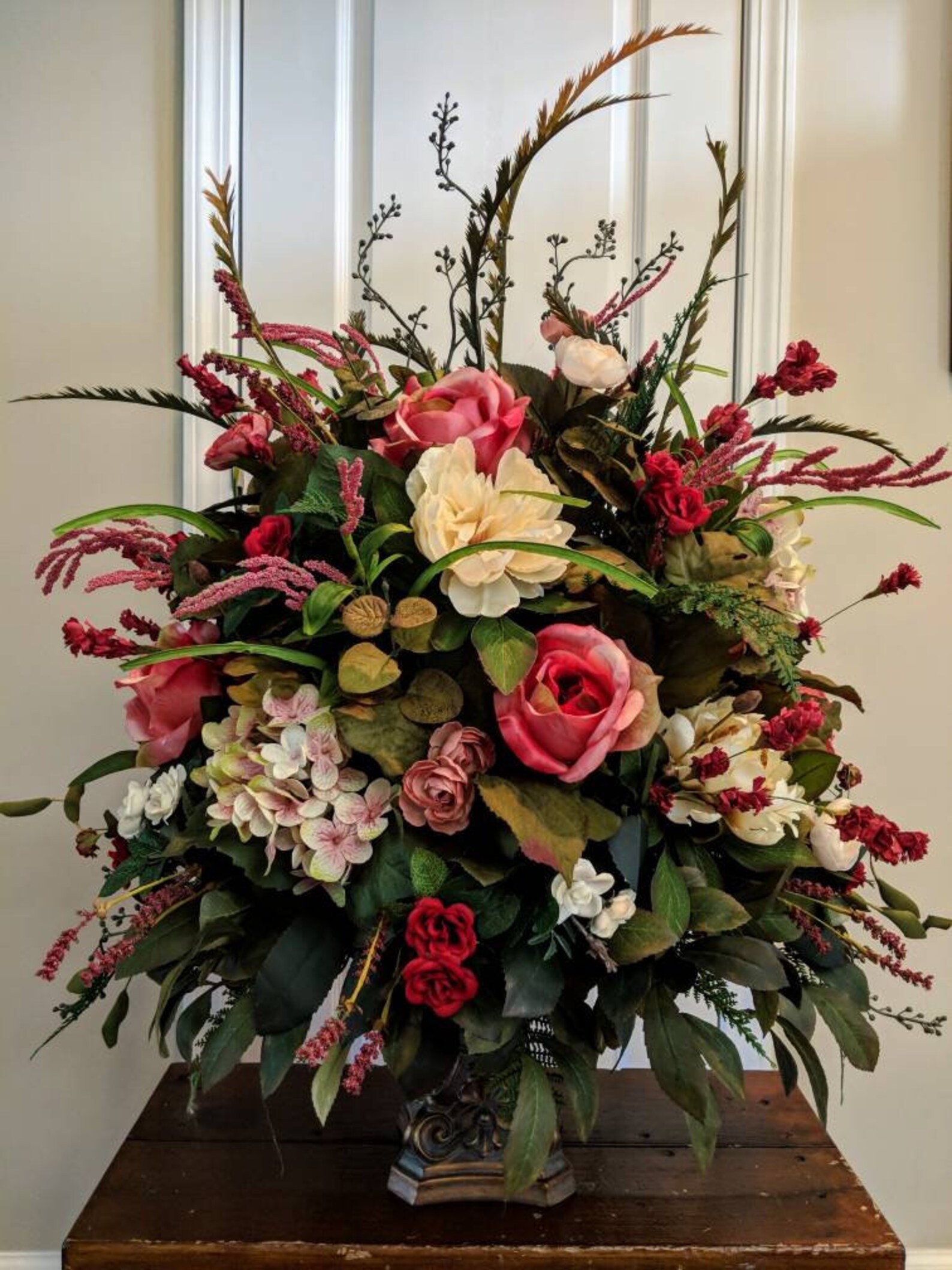 Large Floral Arrangement Dining Room Foyer Entry Arrangement - Etsy