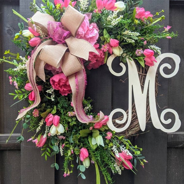 Initial Wreath - Etsy