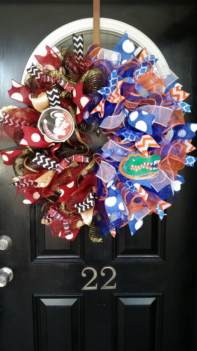 House Divided Wreath Florida Gators Wreath Florida State - Etsy