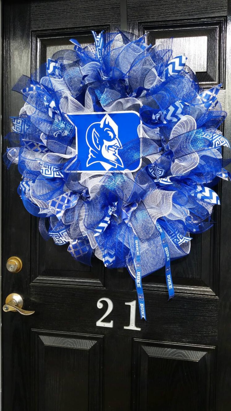 Home & Living Duke University wreath Duke wreath Duke decor Duke Blue ...