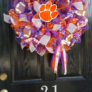 Large Mesh Ribbon Collegiate Wreath Clemson University Tigers | Etsy