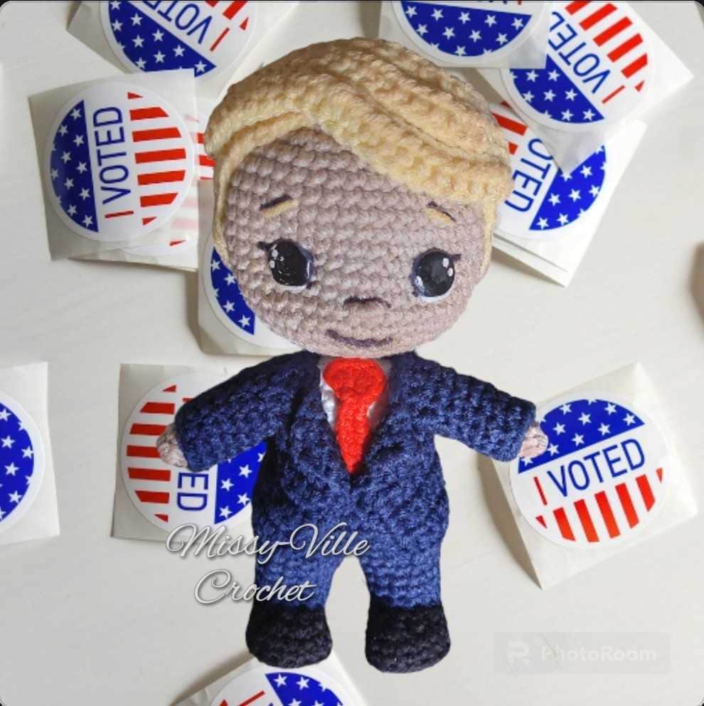 10 Crochet President Donald Trump. Amigurumi Donald Trump Doll ...
