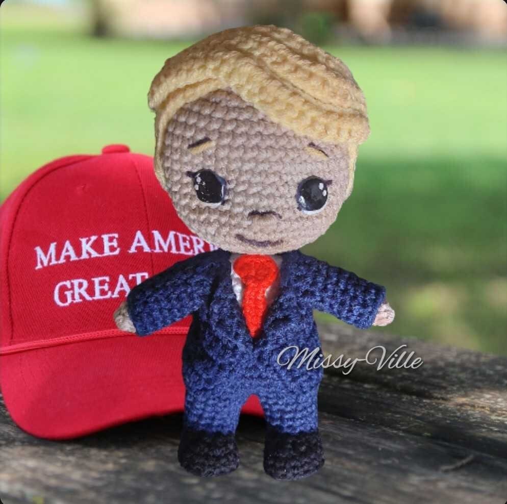 10 Crochet President Donald Trump. Amigurumi Donald Trump Doll ...