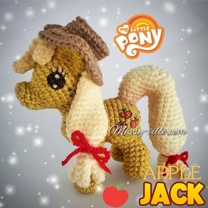 5 Crochet Mlp Applejack. My Little Pony. Amigurumi Applejack. Mlp Doll ...