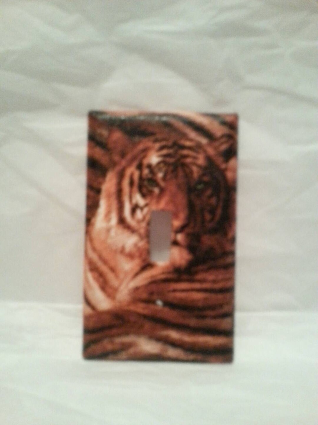 Buy Tiger Light Switch Plate Cover, Fabric Covered Tiger Duplex, Animal ...