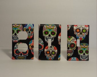 SUGAR SKULL Double Metal Light Switch Plate Wall Decor - Etsy