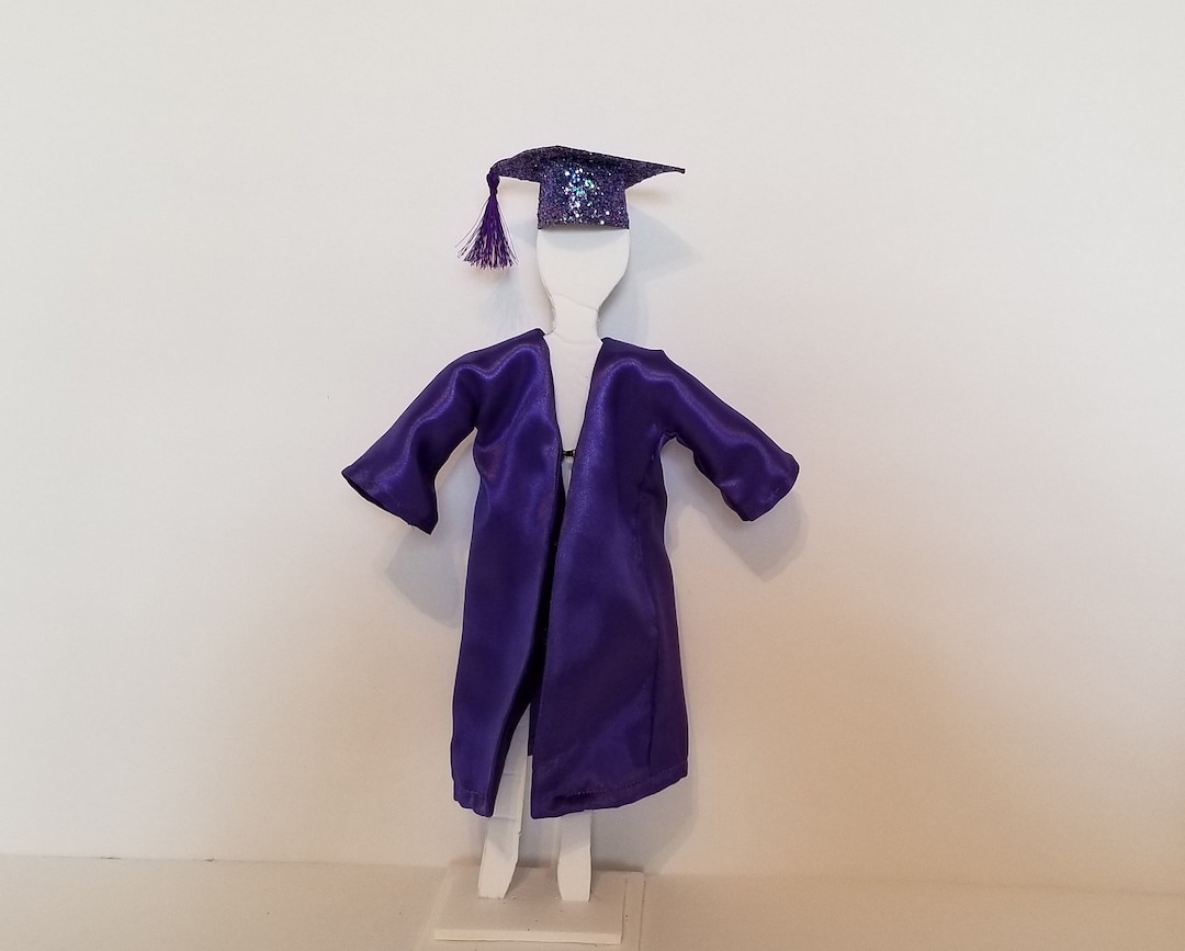 Doll Graduation Gown and Cap, Satin Miniature Outfit - Etsy