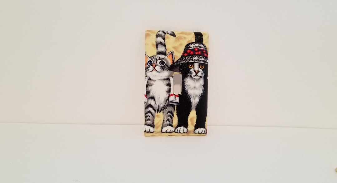Cat Toggle Cover, Kitty at the Beach Switch Plate, Handmade Switch ...