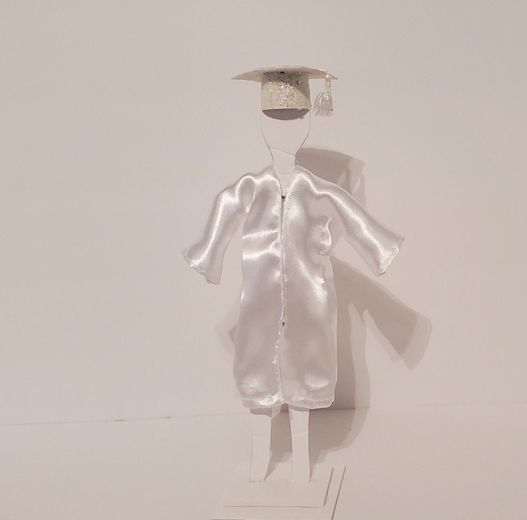 White Graduation Cap and Gown for Fashion Dolls and Action Figures - Etsy