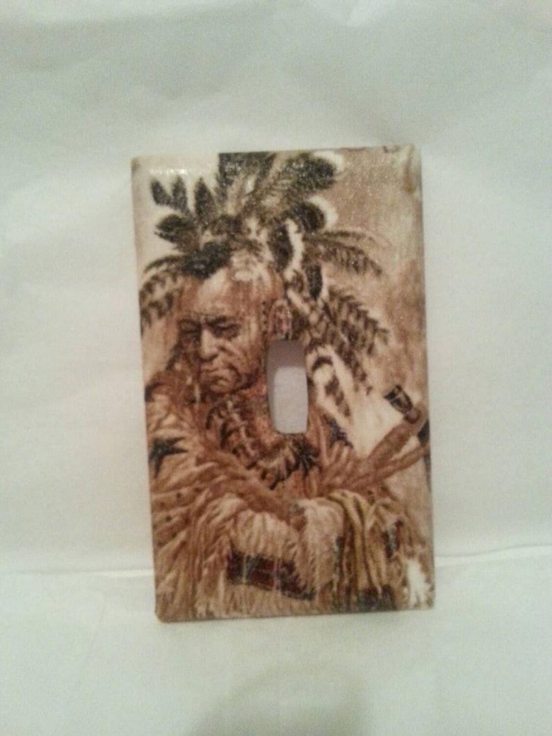Native American Light Switch Plate Indian Chief Light Switch | Etsy