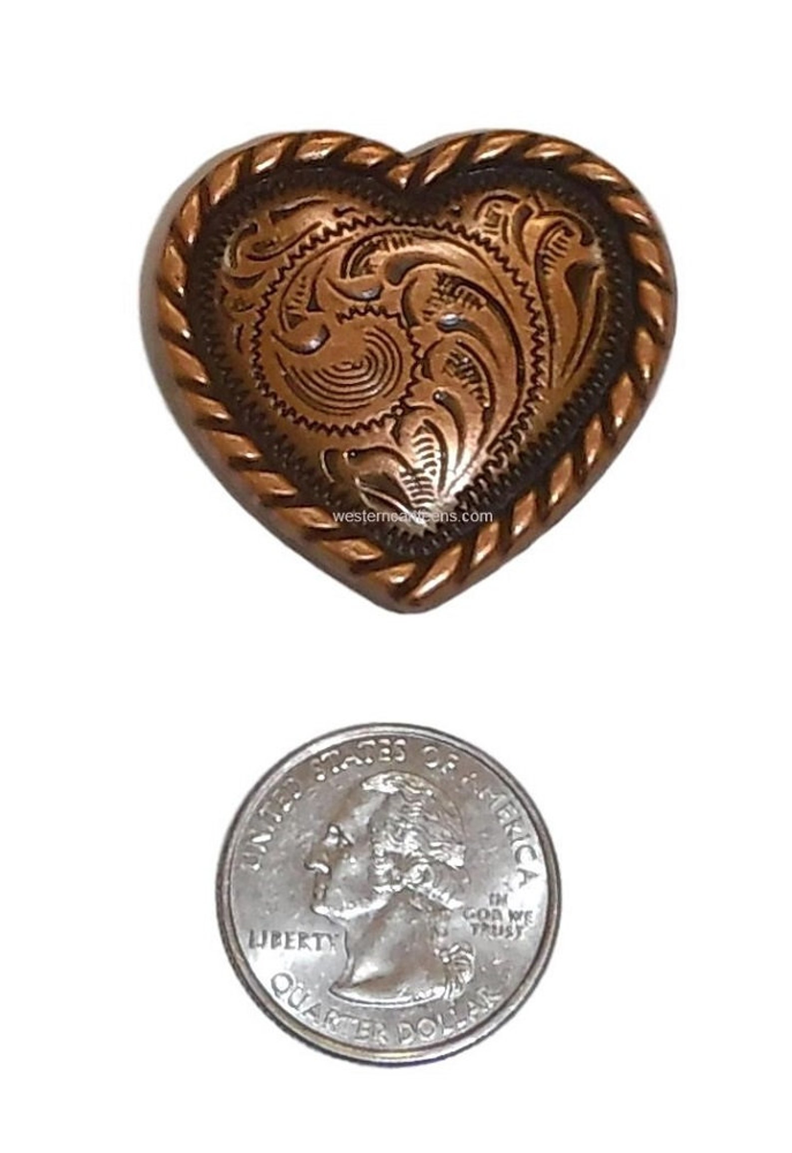 Western Heart Rope Edge Concho Copper Size 1 1/2 C173 - Etsy Italia