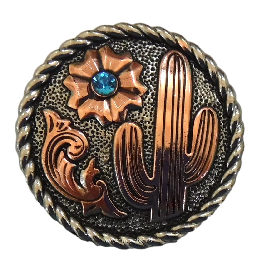 Moonlight Saguaro Cactus Concho Antique Copper & Silver 1 1/2 C201 - Etsy