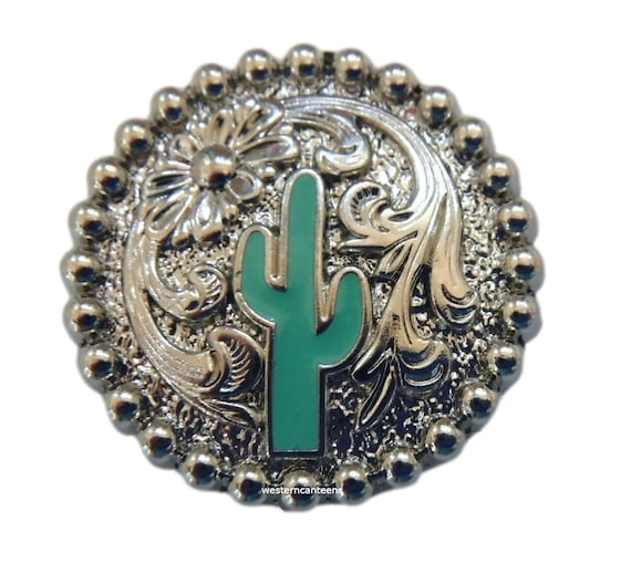 Sunset Saguaro Cactus Concho Chrome Silver 1 1/4 C202 - Etsy