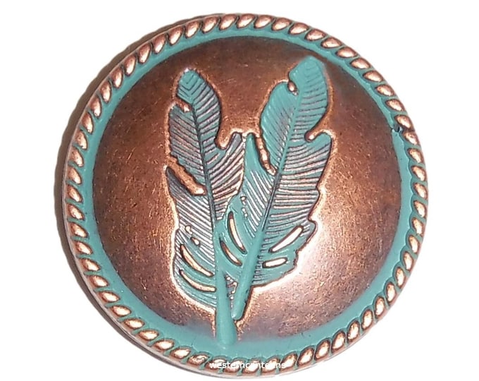 Patina Feather Concho Antique Copper 1 1/4" C204 - Etsy